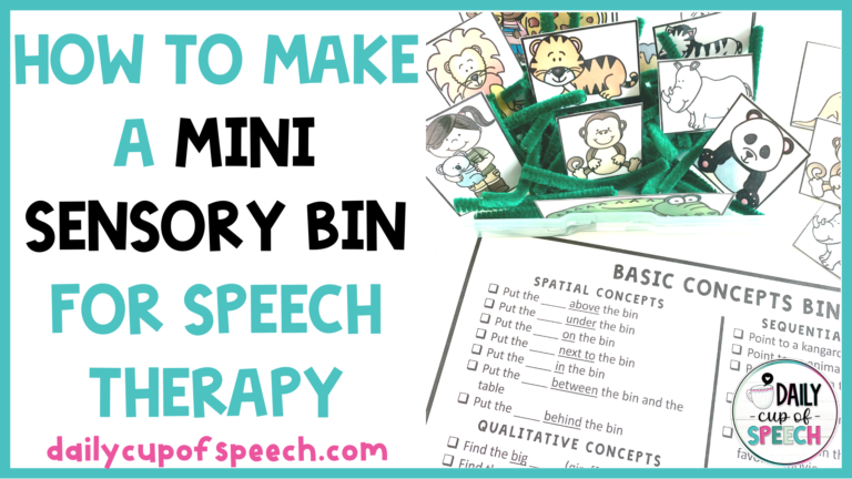 How To Make Speech Language Therapy Mini Sensory Bins » Daily Cup of Speech